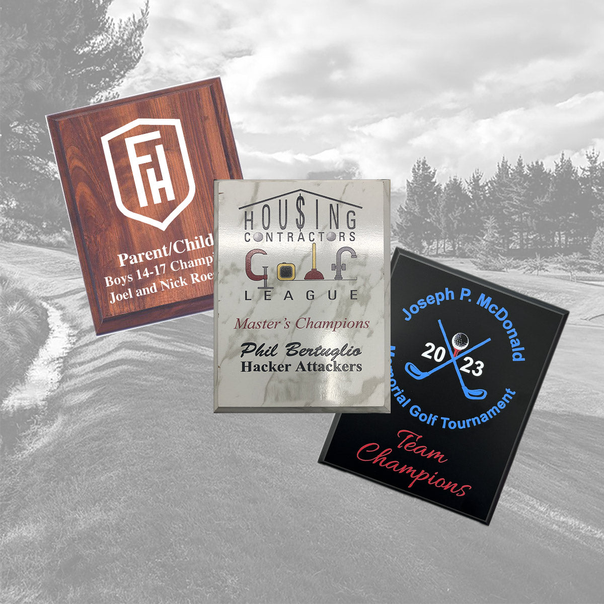 Custom Wooden Plaque Awards – Pelzer Golf Supplies